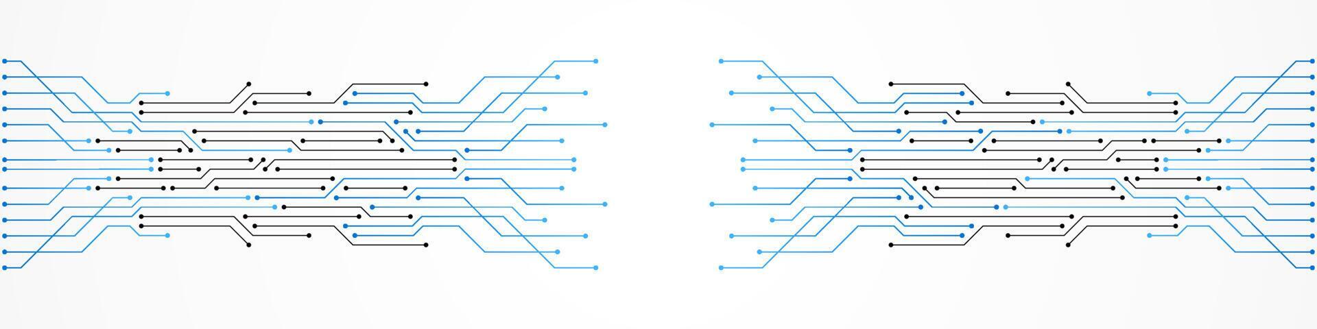 Abstract Digital Global Technology Background Blue Circuit Board Pattern Microchip Power Line