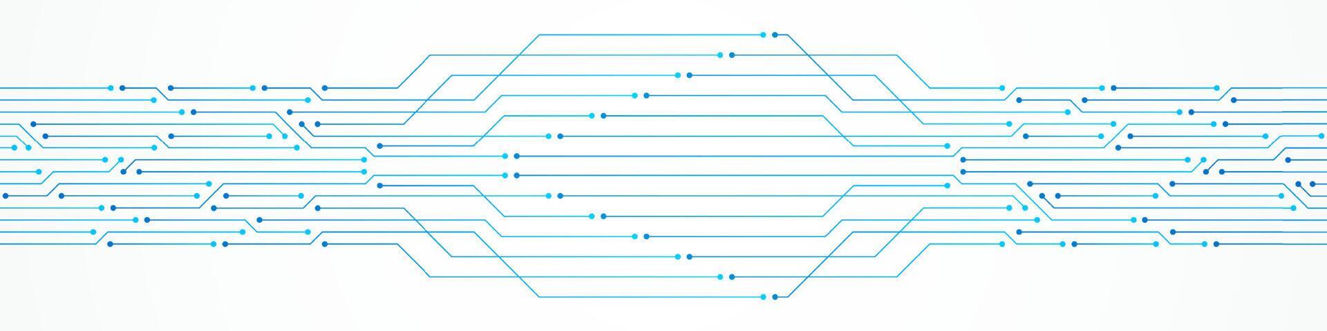 Abstract Digital Global Technology Background Blue Circuit Board Pattern Microchip Power Line