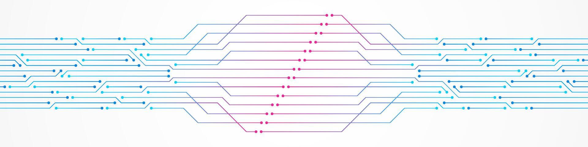 Abstract Digital Global Technology Background Blue Circuit Board Pattern Microchip Power Line