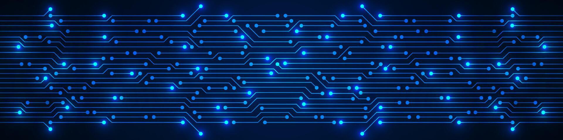 Abstract Digital Global Technology Background Blue Circuit Board Pattern Microchip Power Line