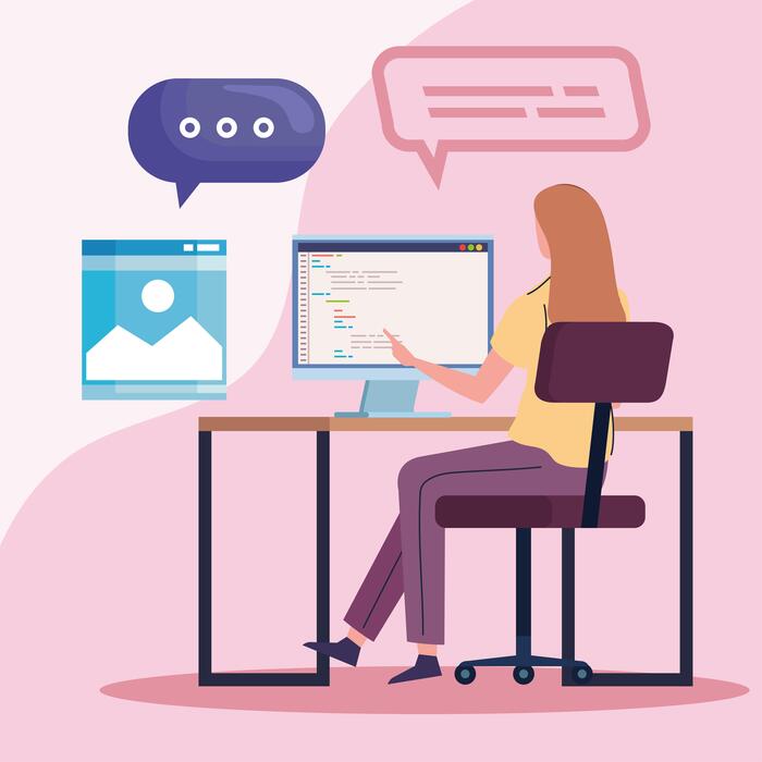 Female Coder Vector Art, Icons, and Graphics for Free Download