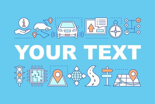 ICT blue word concepts banner. Presentation, website. Information and ...