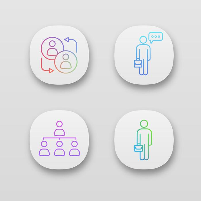 Teamwork app icon. UI UX user interface. Partnership. Partners. Team. Colleagues interaction ...