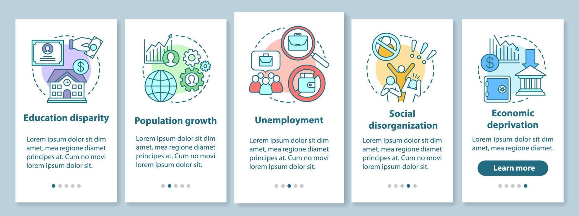 Social Issues Onboarding Mobile App Page Screen With Linear Concepts