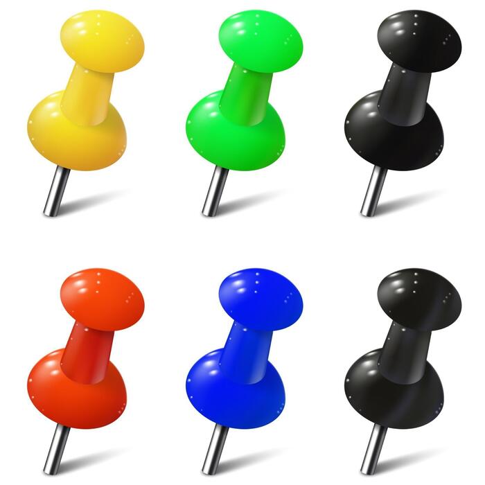 Realistic push pin in red color. Thumbtack 4221712 Vector Art at Vecteezy