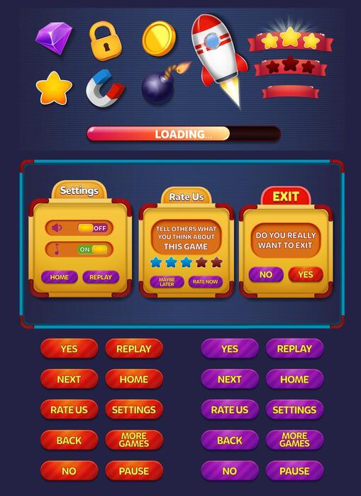 Game Ui Menu Vector Art, Icons, and Graphics for Free Download