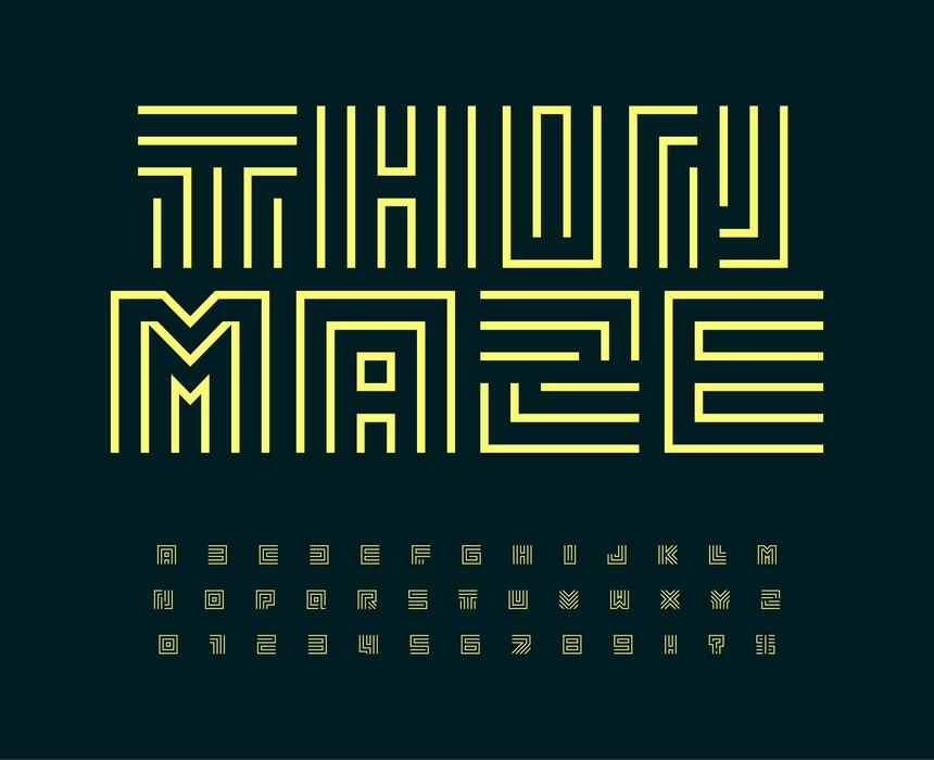 Maze Font Vector Art, Icons, and Graphics for Free Download