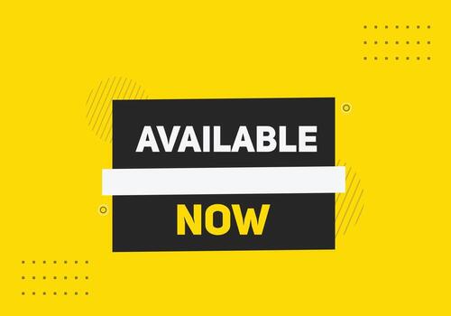 available now text sign icon rounded stroke template black color text web button 4304888 Vector ...