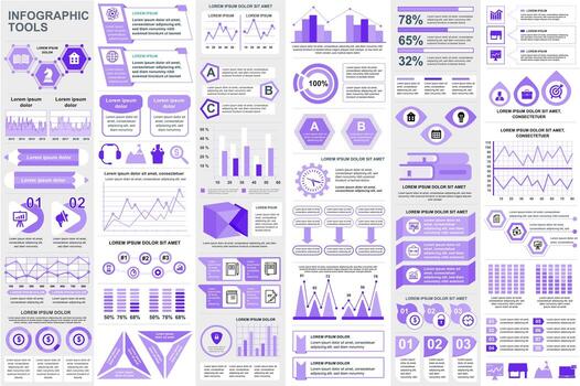 Bundle infographic elements data visualization vector design template ...