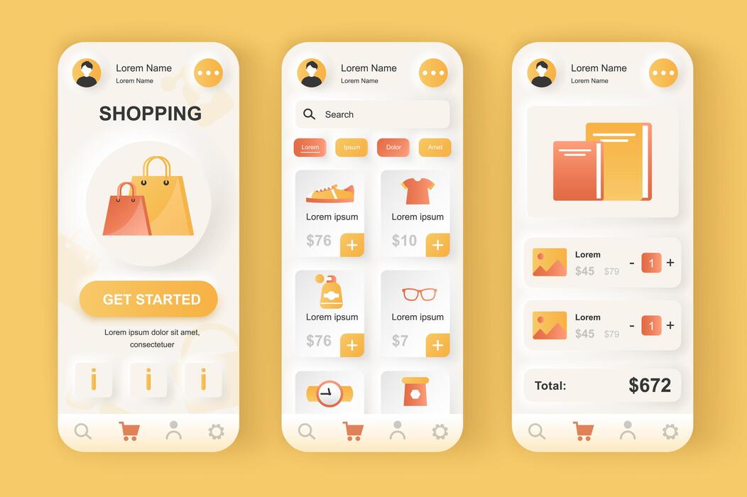 Shopping App Ui Vector Art Icons And Graphics For Free Download