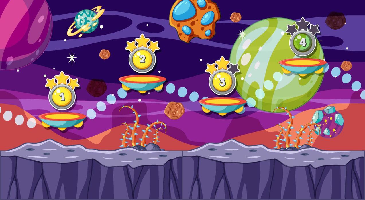 A Game Template Galaxy Space Scene 4330373 Vector Art at Vecteezy