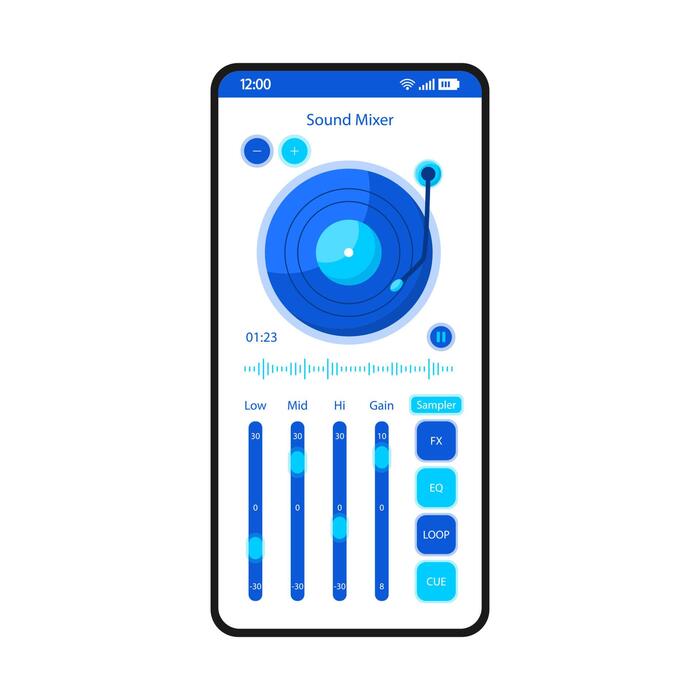 Speech recognition smartphone interface vector template. Mobile app ...