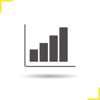 Market growth chart icon. Flat design, linear and color styles. Diagram ...