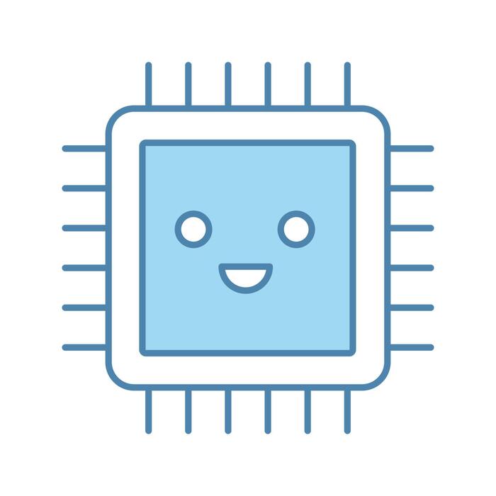 Processor Color Icon Microprocessor Cpu Central Processing Unit Integrated Circuit Computer