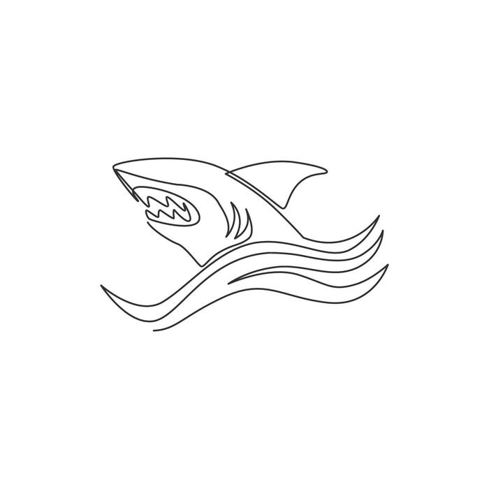 Shark Line Drawing Vector Art, Icons, and Graphics for Free Download