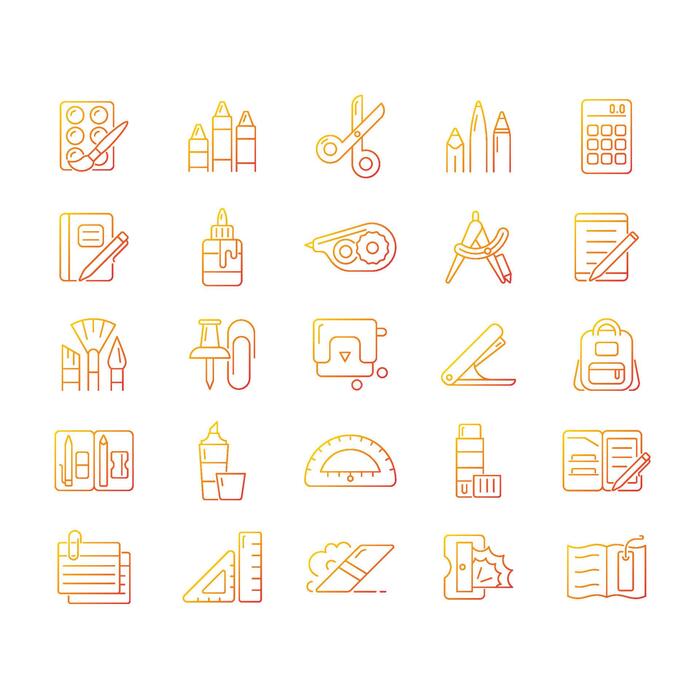 School Supplies Outline Vector Art, Icons, and Graphics for Free Download