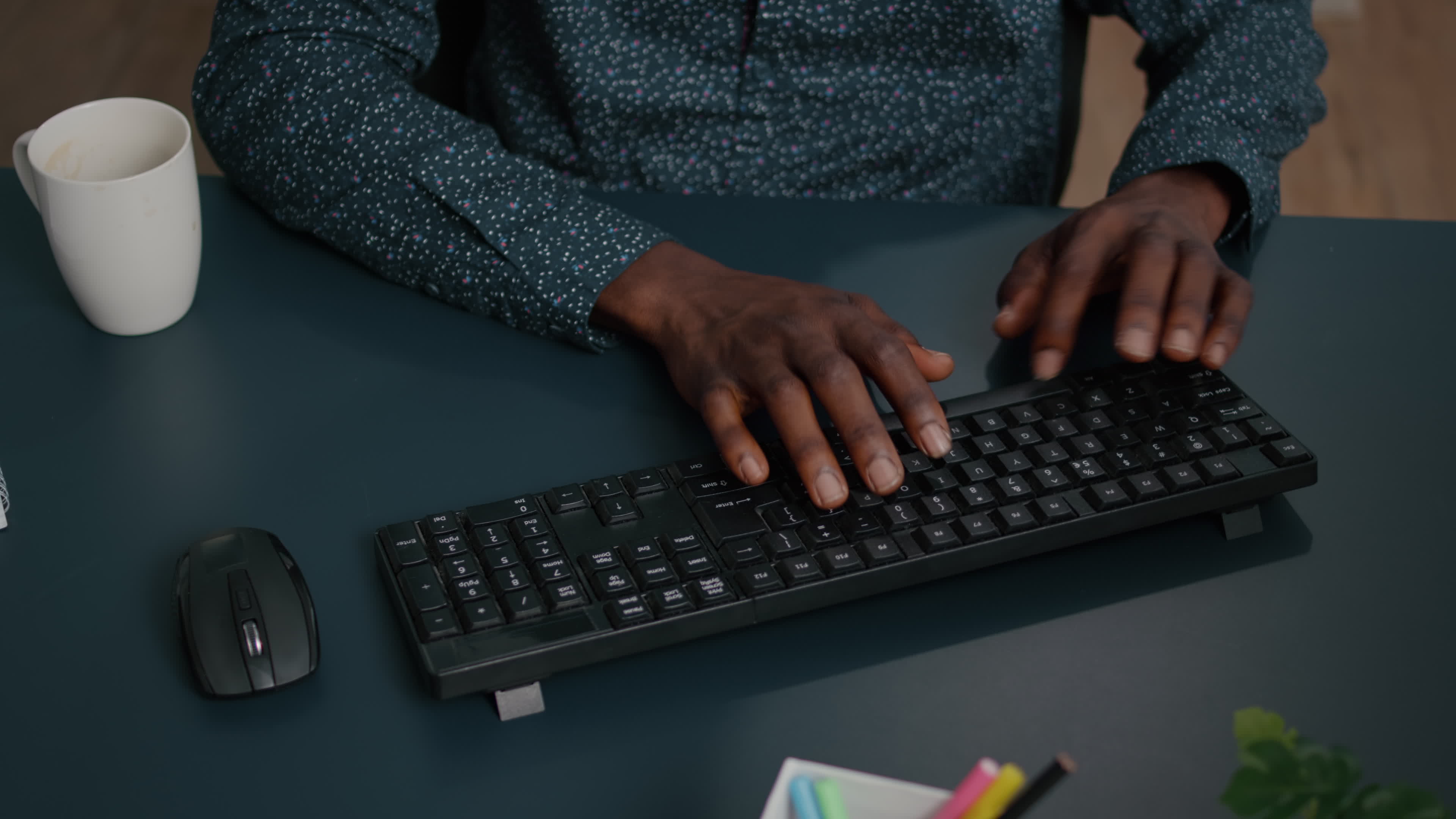 African American Typing Stock Video Footage for Free Download
