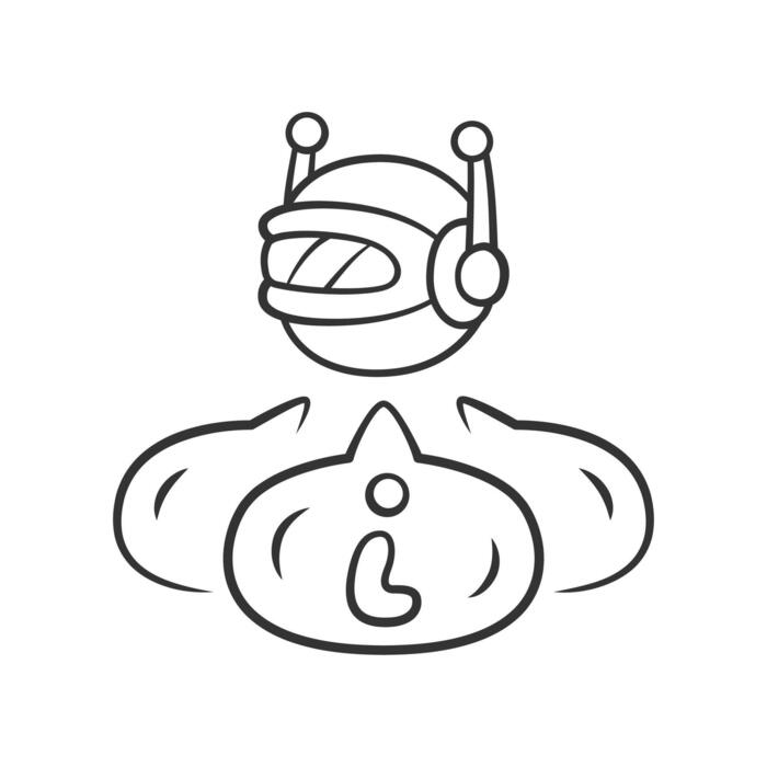 Game bot linear icon. Artificial intelligence software algorithms. Virtual reality. Non-player ...