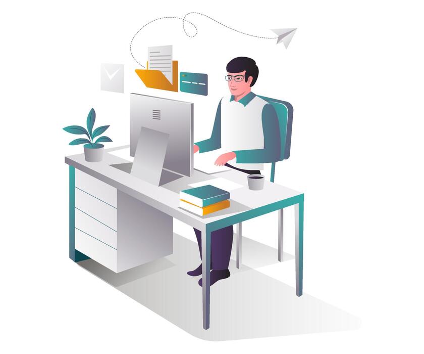 Man Computer Vector Art, Icons, and Graphics for Free Download