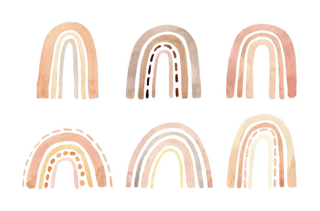 Watercolor Boho Rainbow Vector Art, Icons, and Graphics for Free Download