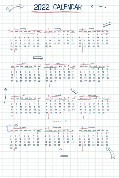 School Calendar 2022 Vector Art, Icons, and Graphics for Free Download