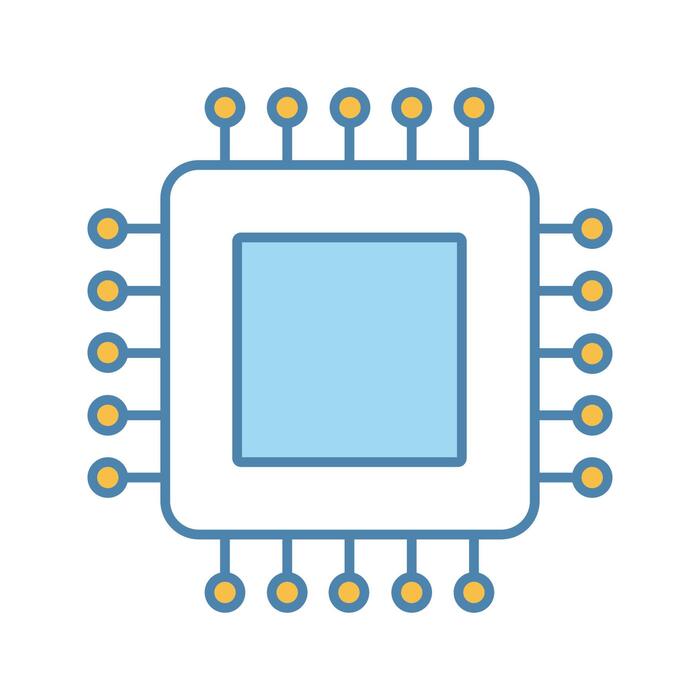 Processor color icon. Microprocessor. CPU. Central processing unit ...