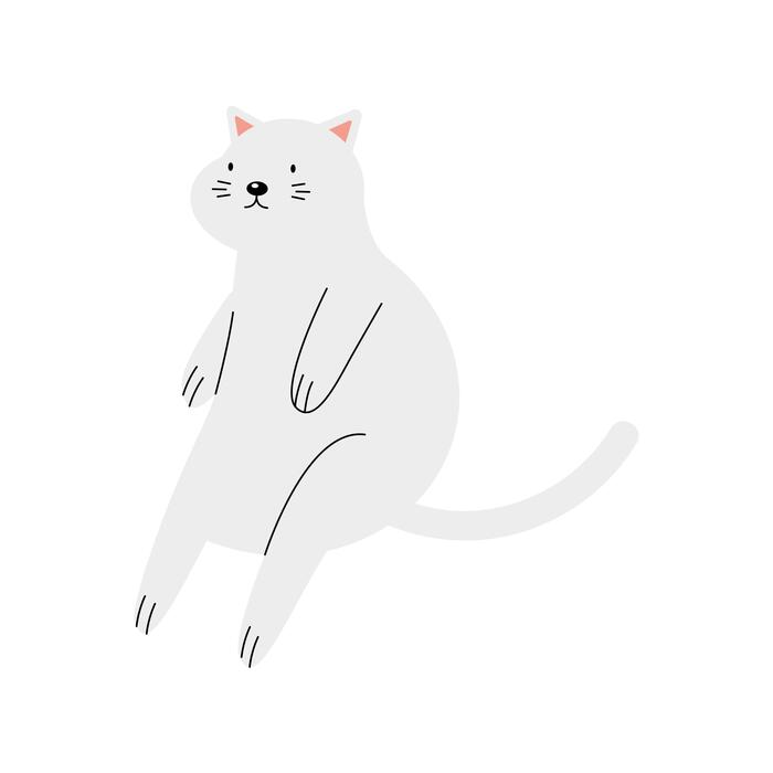 Cute White Cat Vector Art, Icons, and Graphics for Free Download