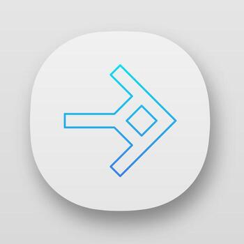 Right arrow app icon. Forward pointer, right turn. Path indicator. Arrow pointing rightward ...