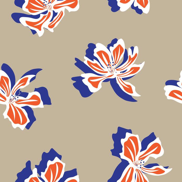 Blue Floral Brush strokes Seamless Pattern Design 5430307 Vector Art at ...