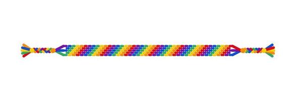 Vector Rainbow Lgbt Boho Hippie Friendship Bracelet Of Threads 4676762
