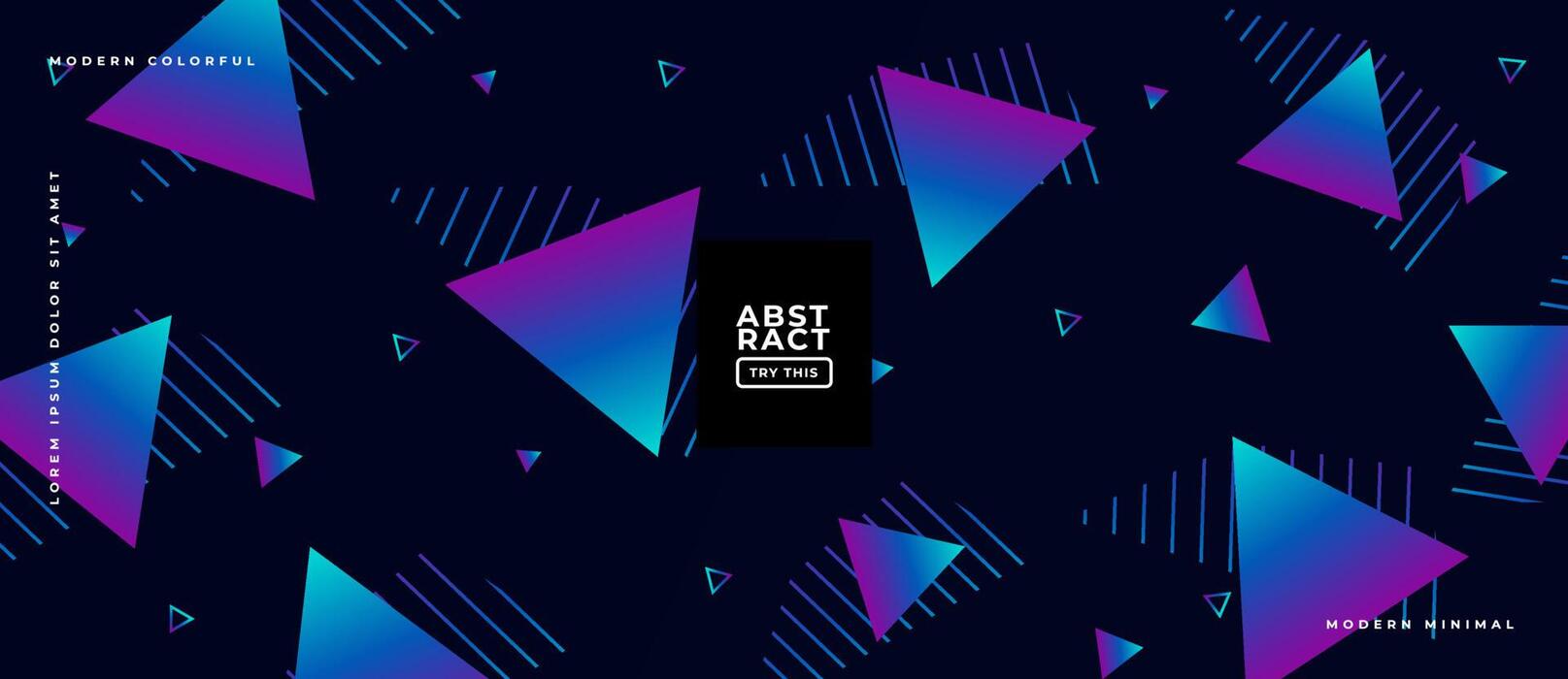 Abstract animated Triangle on purple Background. 3D triangles ...