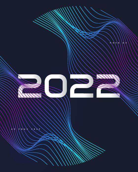 Happy New Year 2022 Poster Set Design with Elegant and Minimalist Style ...