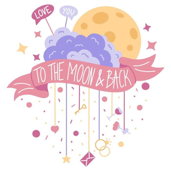 I Love You To The Moon And Back Vector Art, Icons, and Graphics for Free Download