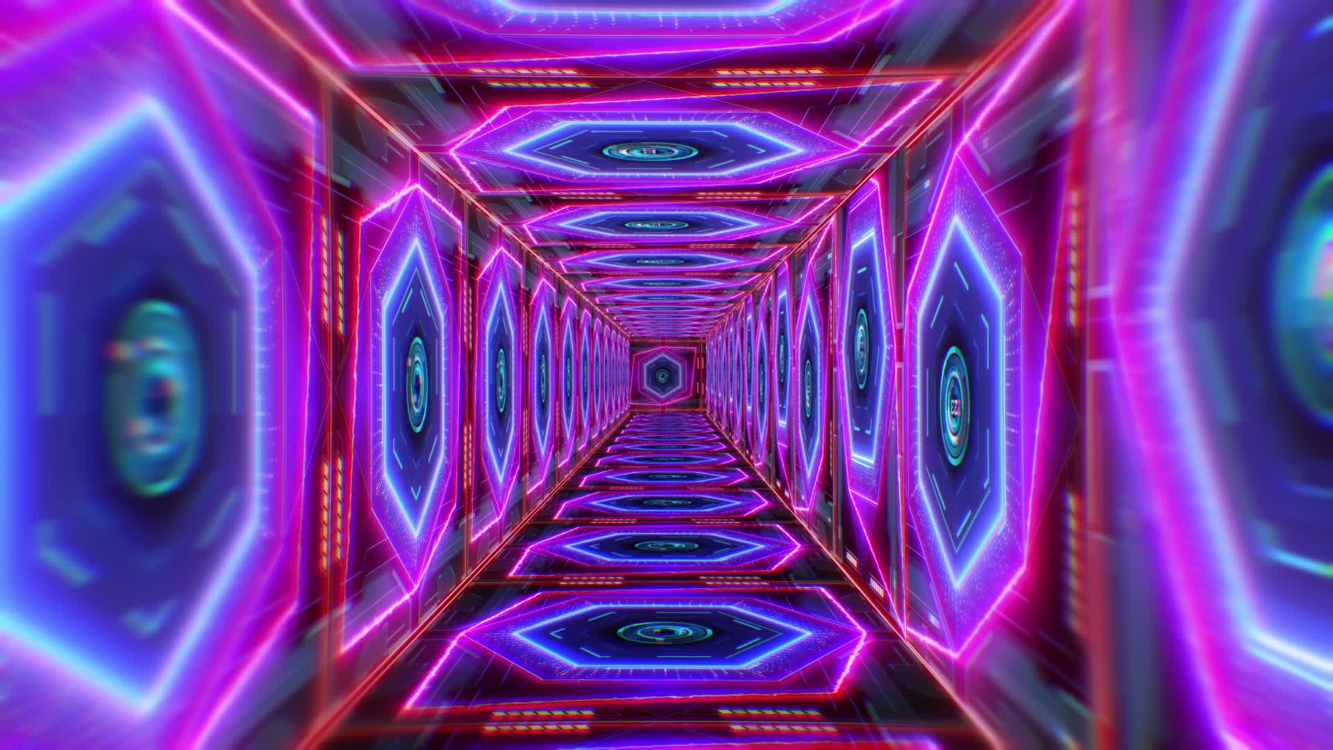 Cyberpunk tunnel animated loop background 4788042 Stock Video at Vecteezy