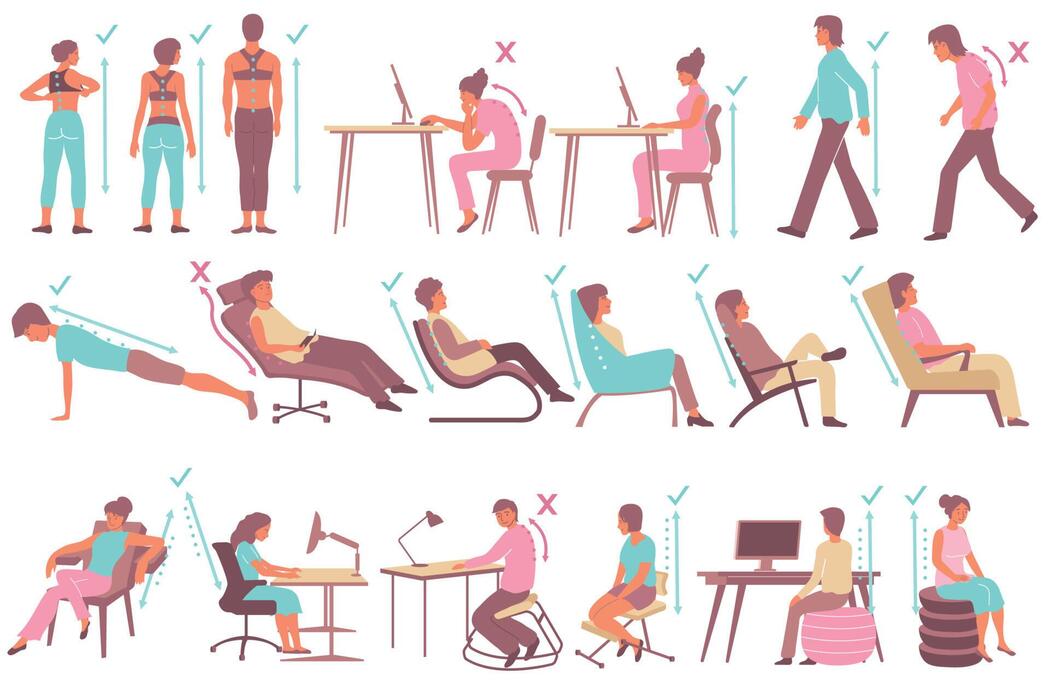Ergonomic Posture Vector Art, Icons, and Graphics for Free Download