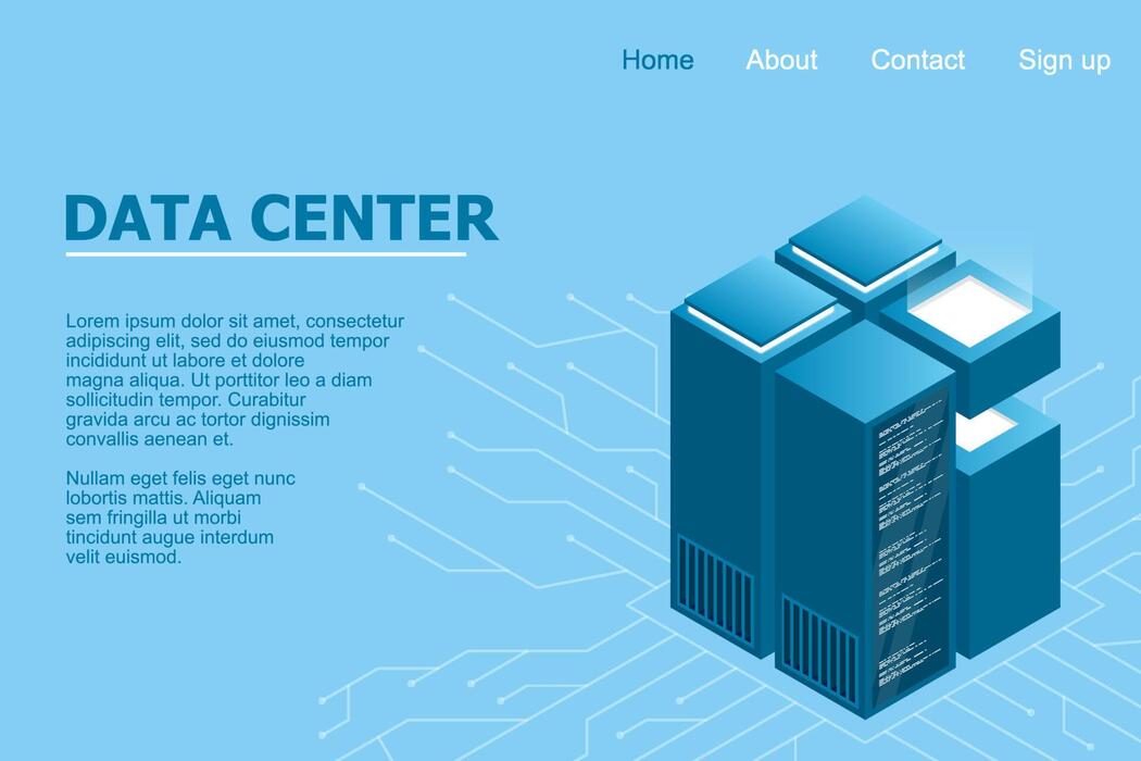 Isometric servers vector design. Isometric Data center. Data center ...