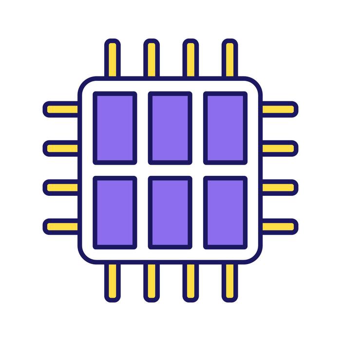Processor color icon. Microprocessor. CPU. Central processing unit ...