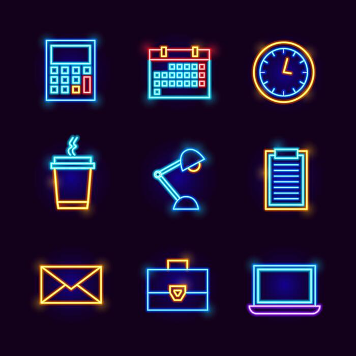 Neon Icons Vector Art, Icons, and Graphics for Free Download