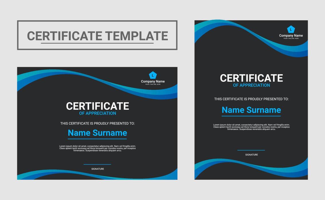 Computer Certificate Template Vector Art, Icons, and Graphics for Free ...