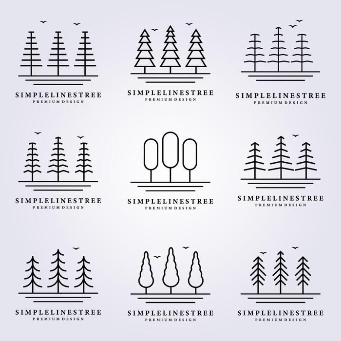 Tree Line Art Vector Art, Icons, and Graphics for Free Download