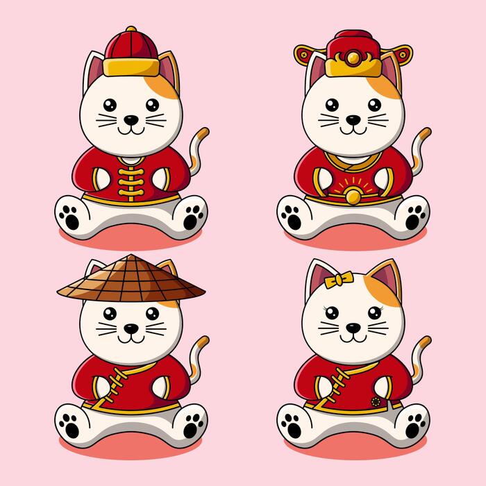 Chinese Lucky Cat Vector Art, Icons, and Graphics for Free Download