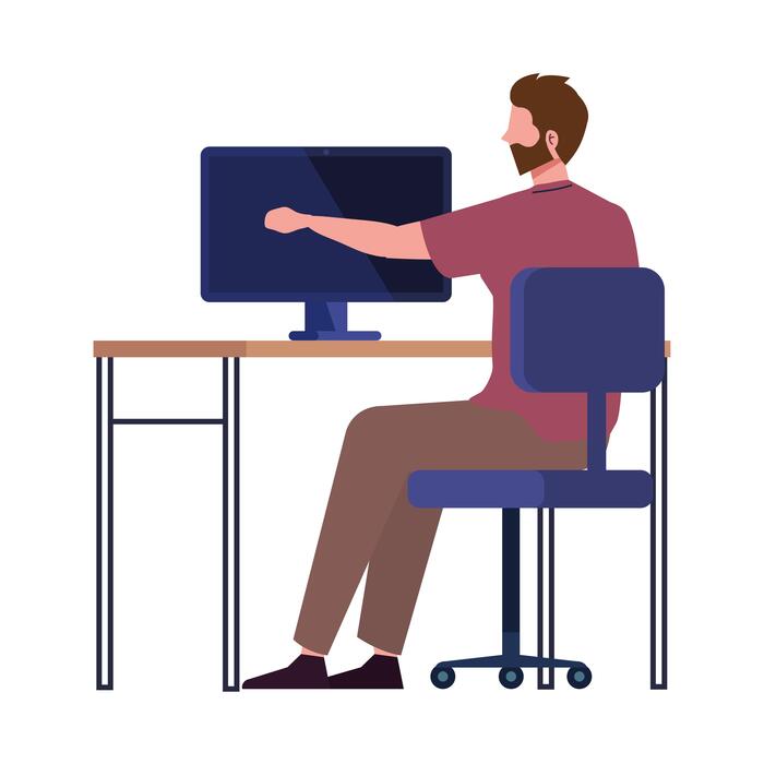 Person Using Computer Vector Art, Icons, and Graphics for Free Download
