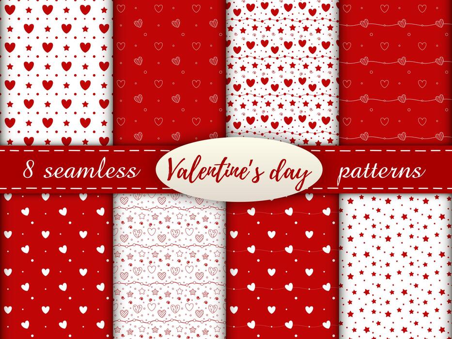 Romantic seamless pattern with a heart. Happy Valentine s Day. White ...