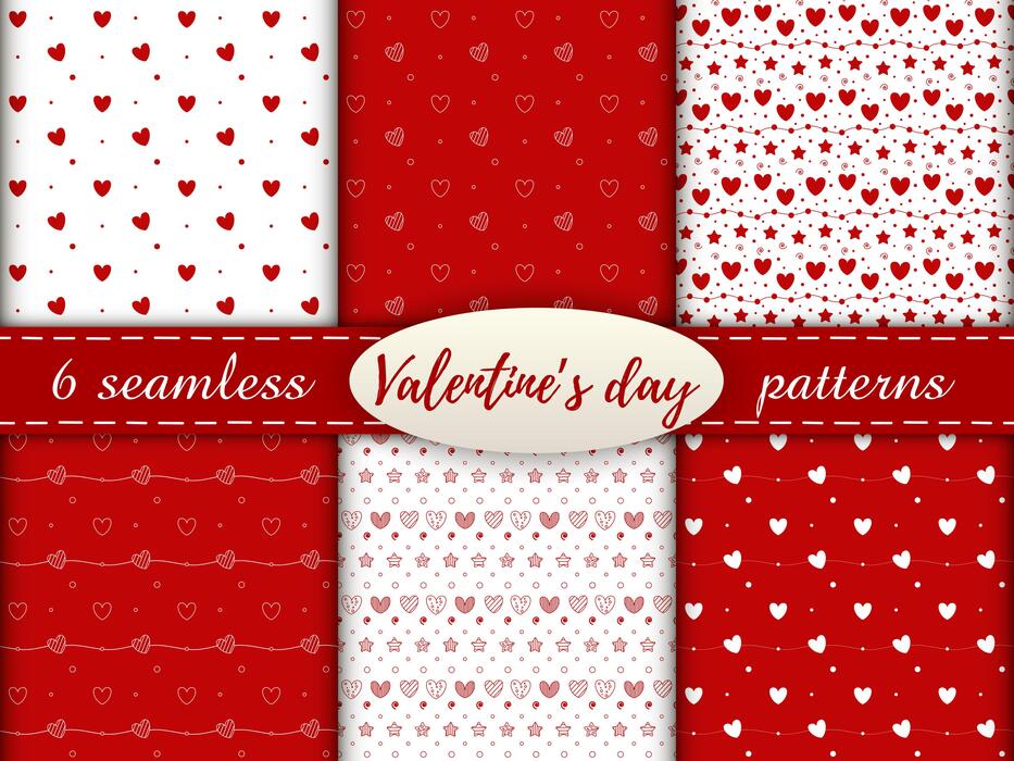 Romantic seamless pattern with a heart. Happy Valentine s Day. White ...