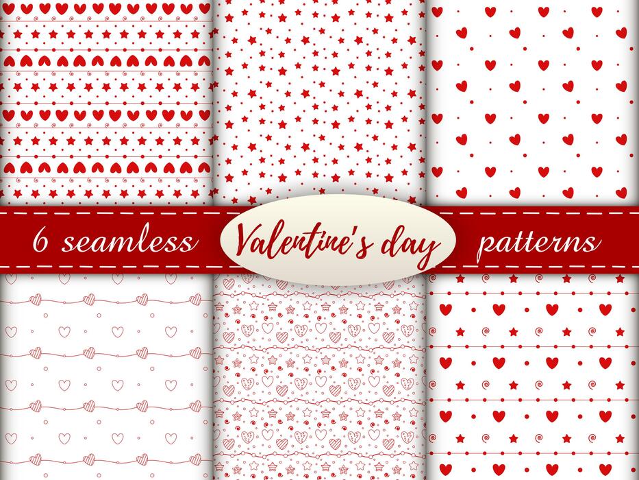 Romantic seamless pattern with a heart. Happy Valentine s Day. White ...