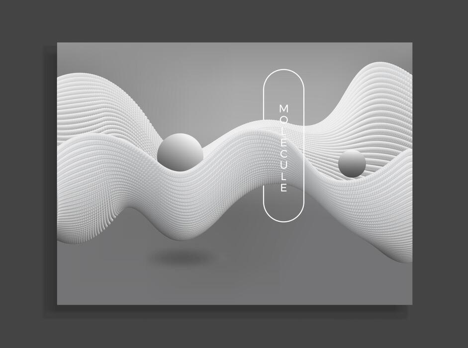 Modern Colorful Particle Wave Background With Conceptual Element Design
