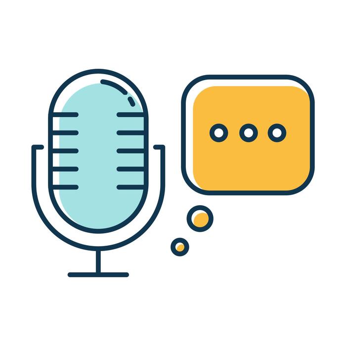 Yellow modern voice recorder color icon. Microphone idea. Sound ...