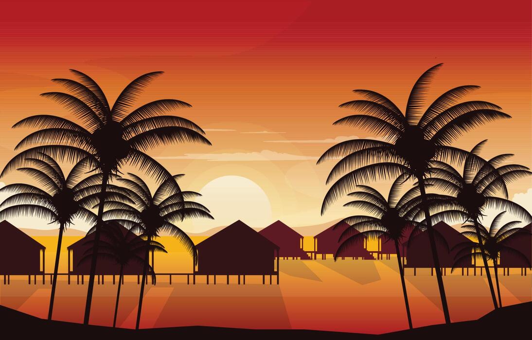 Palm Tree Beach Vector Art, Icons, and Graphics for Free Download