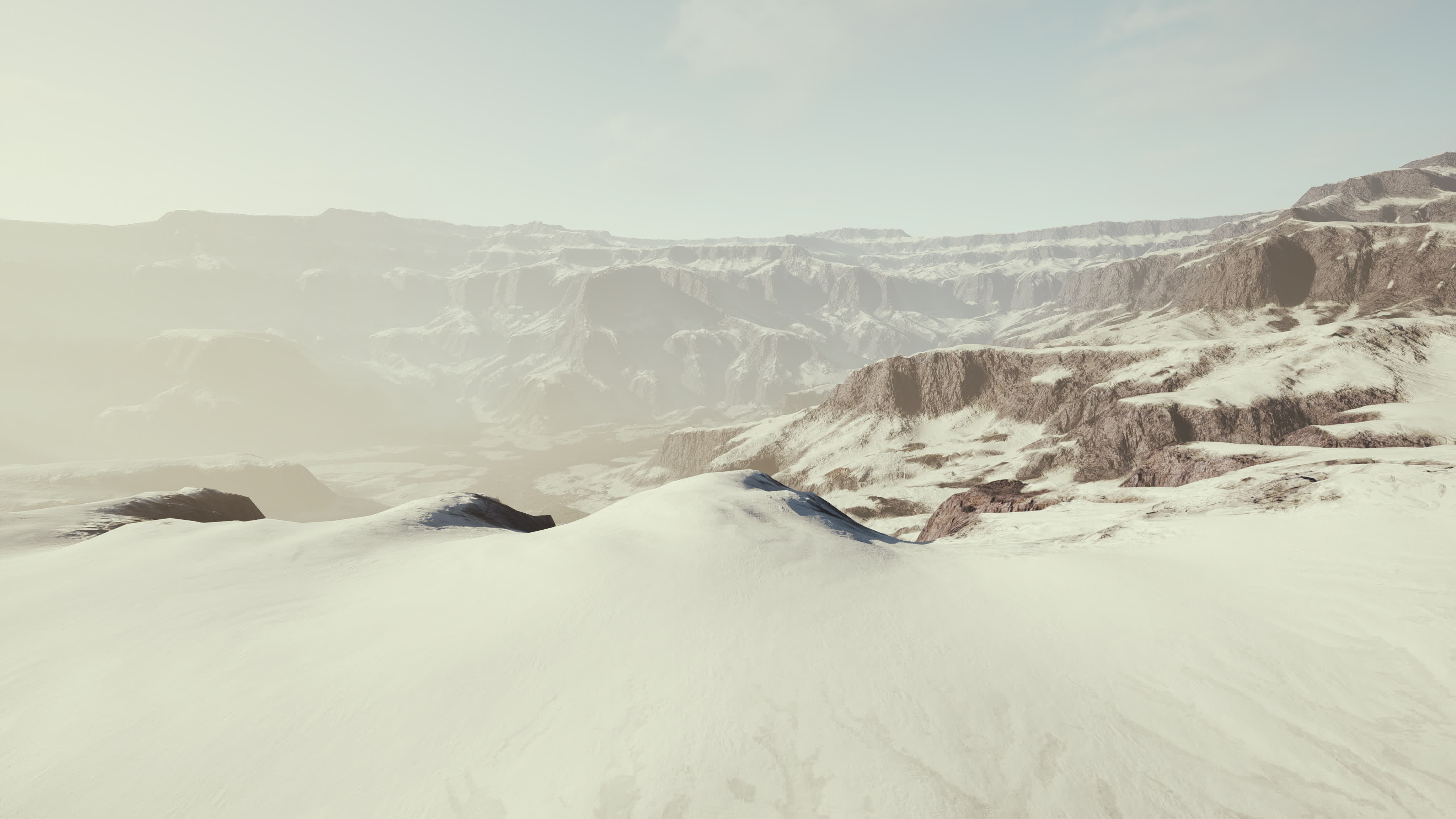 Snowy Mountain Cliffs