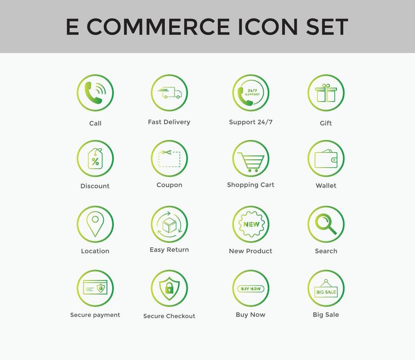 Ecommerce Icon Set Vector Art, Icons, and Graphics for Free Download